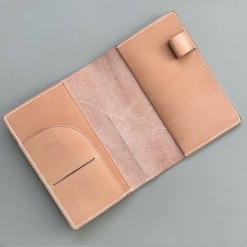 Ready to Ship: A6 Notebook Cover beige & Dark Natural - Etsy