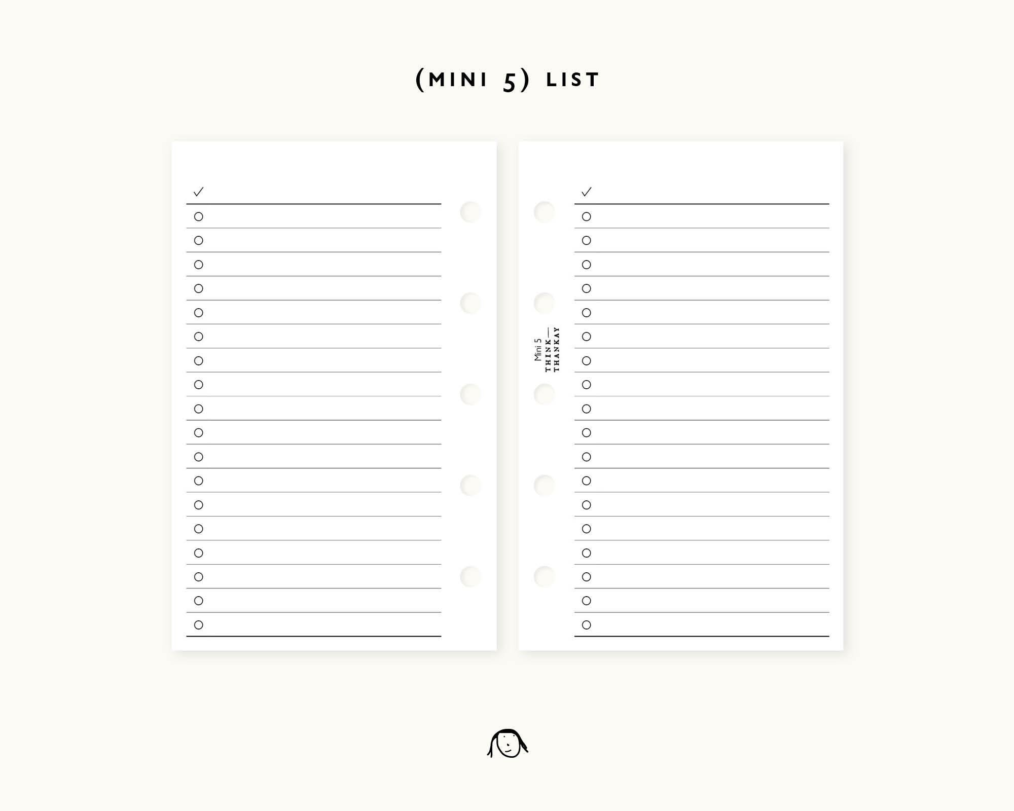 Mini 5 Ring List Printable Inserts / List Planner / Agenda Printable / Ring Binder Filofax Mini ...