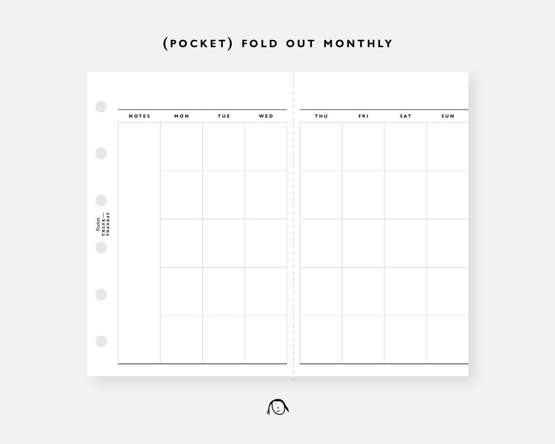 POCKET Size Fold Out Monthly Plan 2026 Printable Inserts / 2026 Planner ...