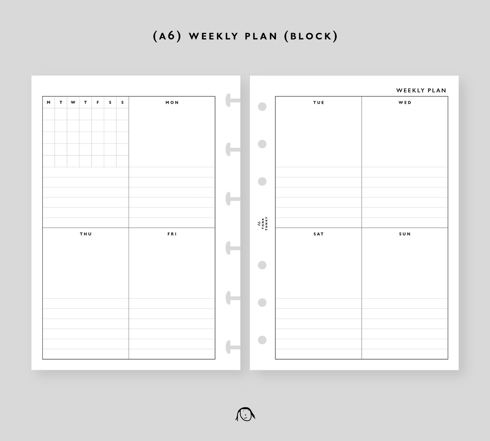 A6 Size Weekly Block Printable Inserts - Etsy