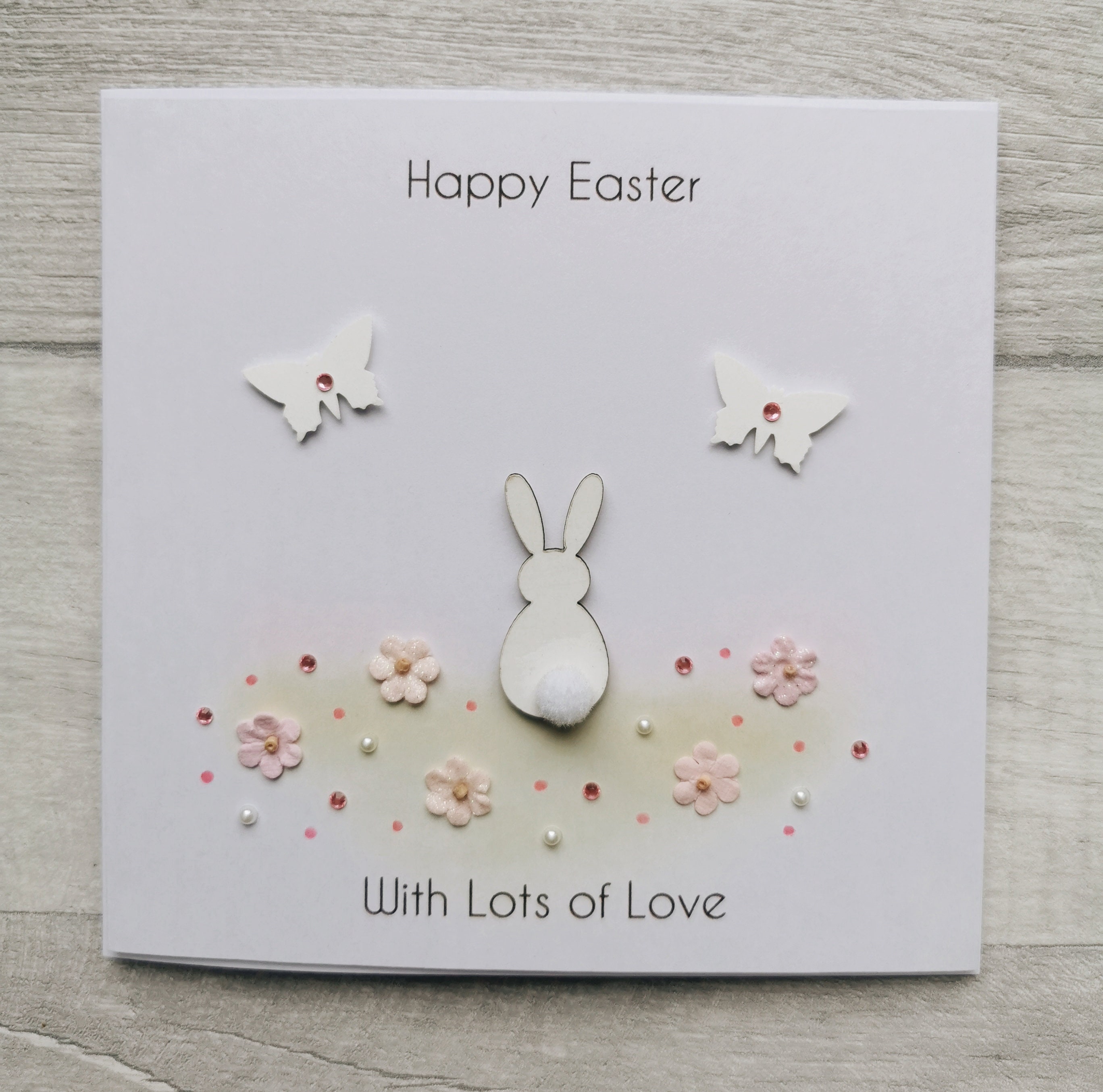 Happy Easter Card, Handmade Easter Card, Easter Bunny Card, Elegant ...