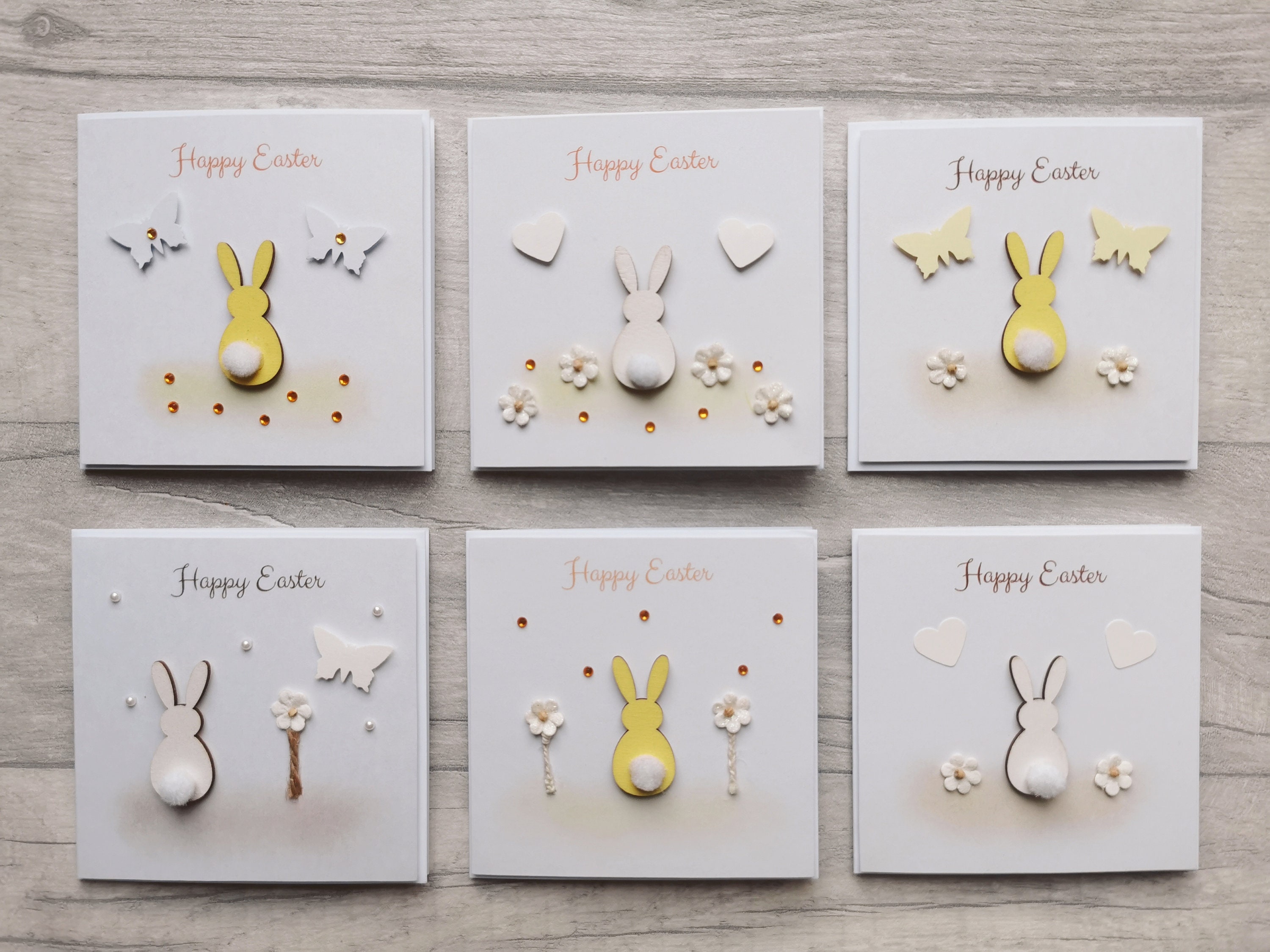 Happy Easter Cards Pack of 6 Happy Easter Cards 4x4in Easter - Etsy