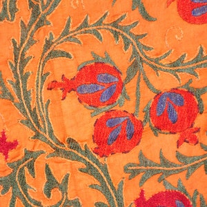 Silk Suzani Textile Wall Hanging, New Uzbek Hand Embroidered Puresilk ...