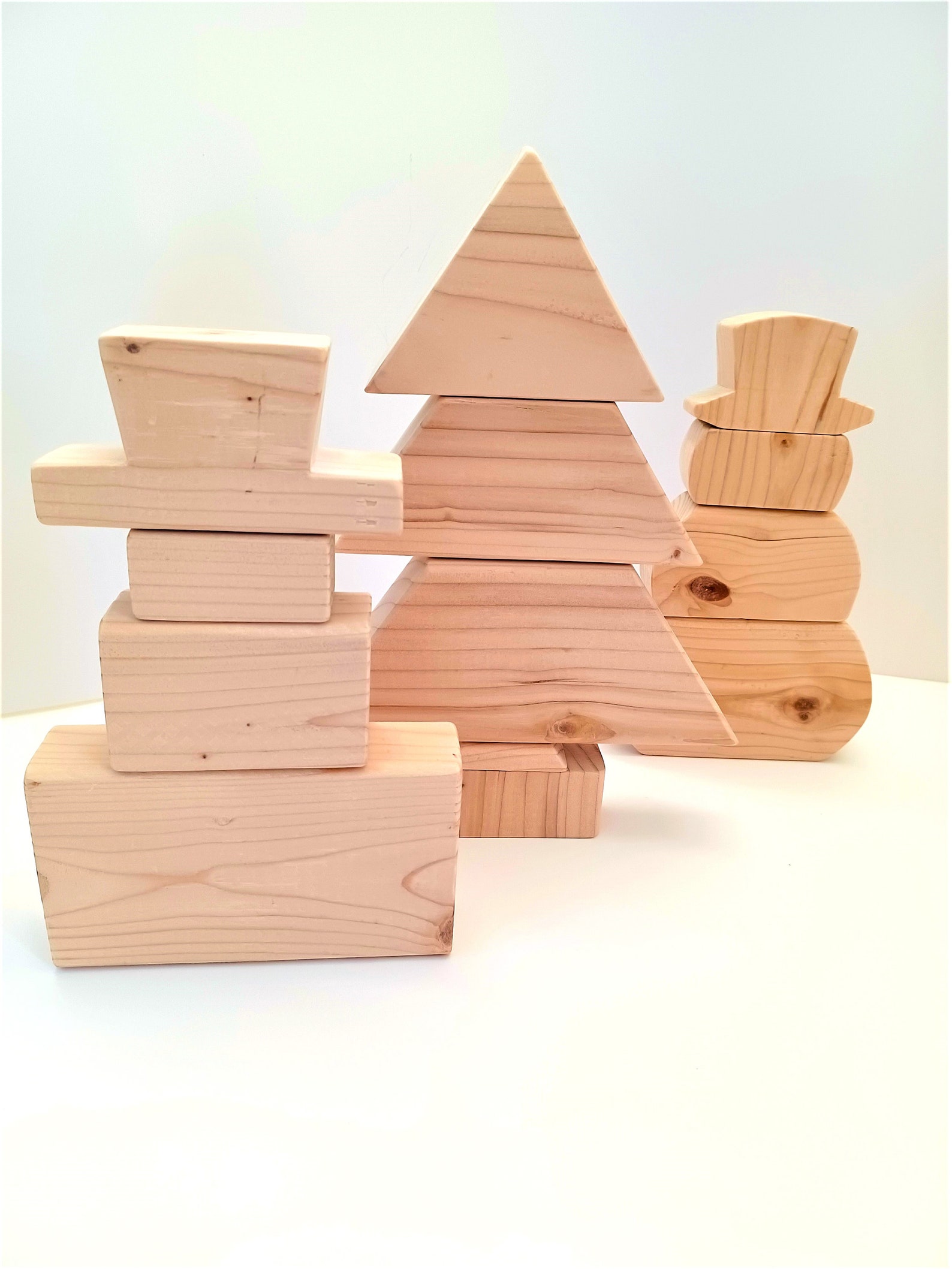 Christmas Block Set - Handmade Unfinished Wood - Etsy
