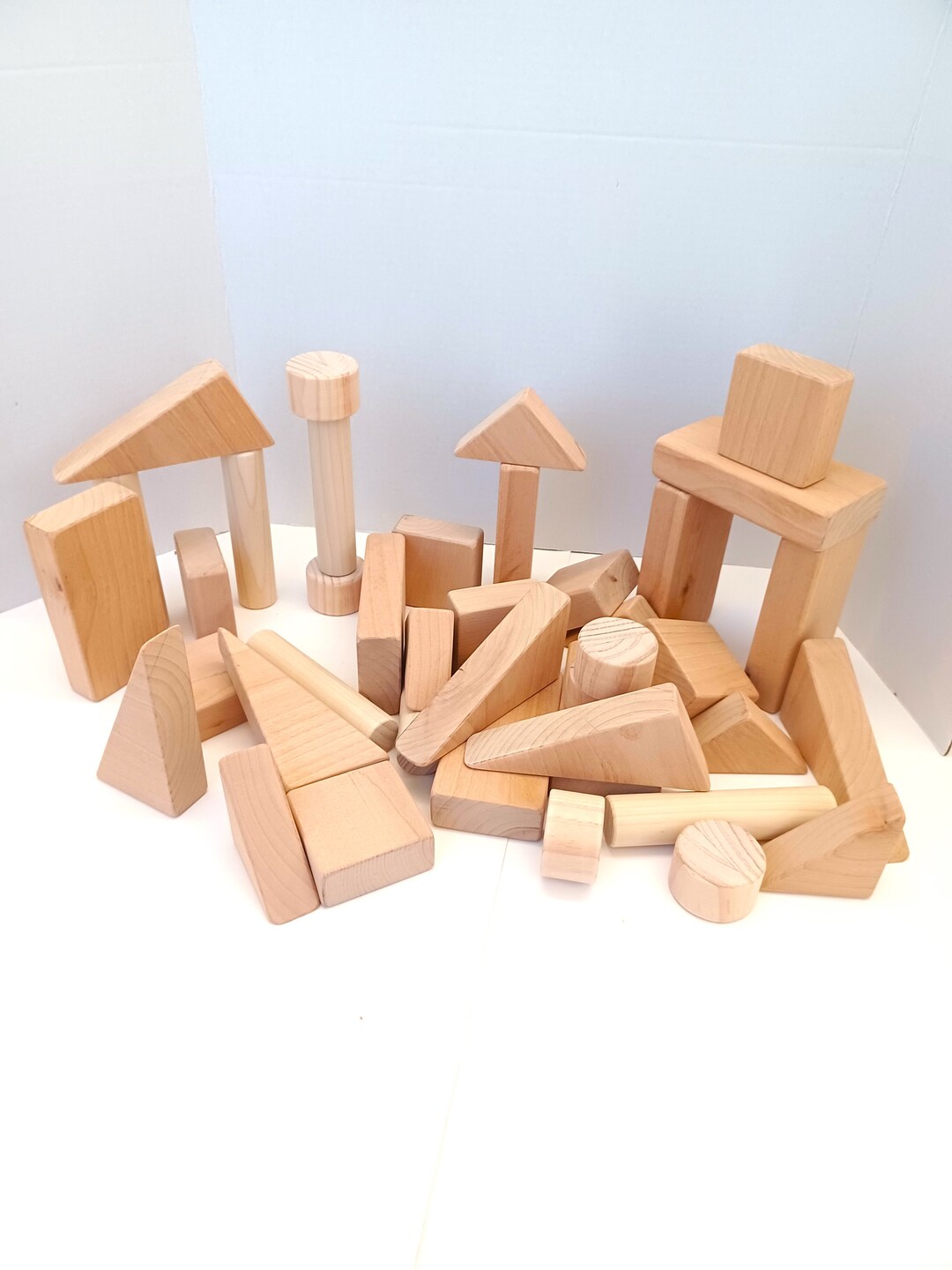 Unit Wooden Building Blocks - Handmade Set of 40 - Etsy