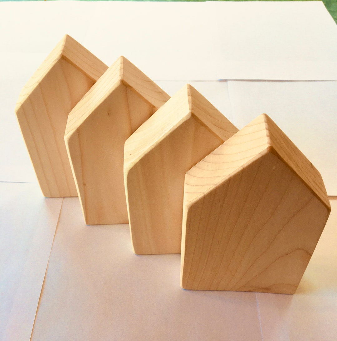 Wood House Set - Handmade Unfinished 4 Piece Set - Etsy