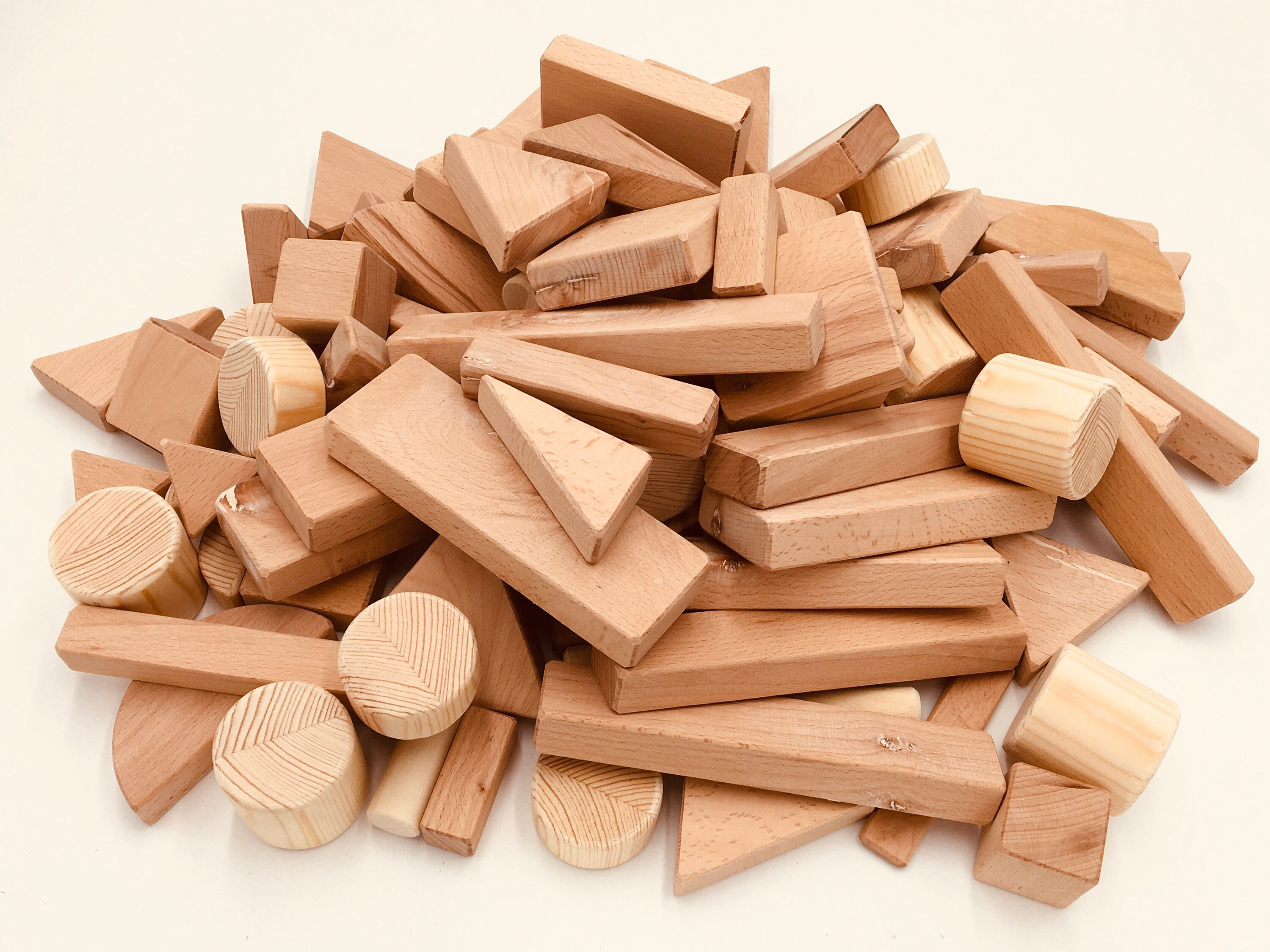 Toy Wooden Building Blocks - Handmade Set of 150 - Etsy