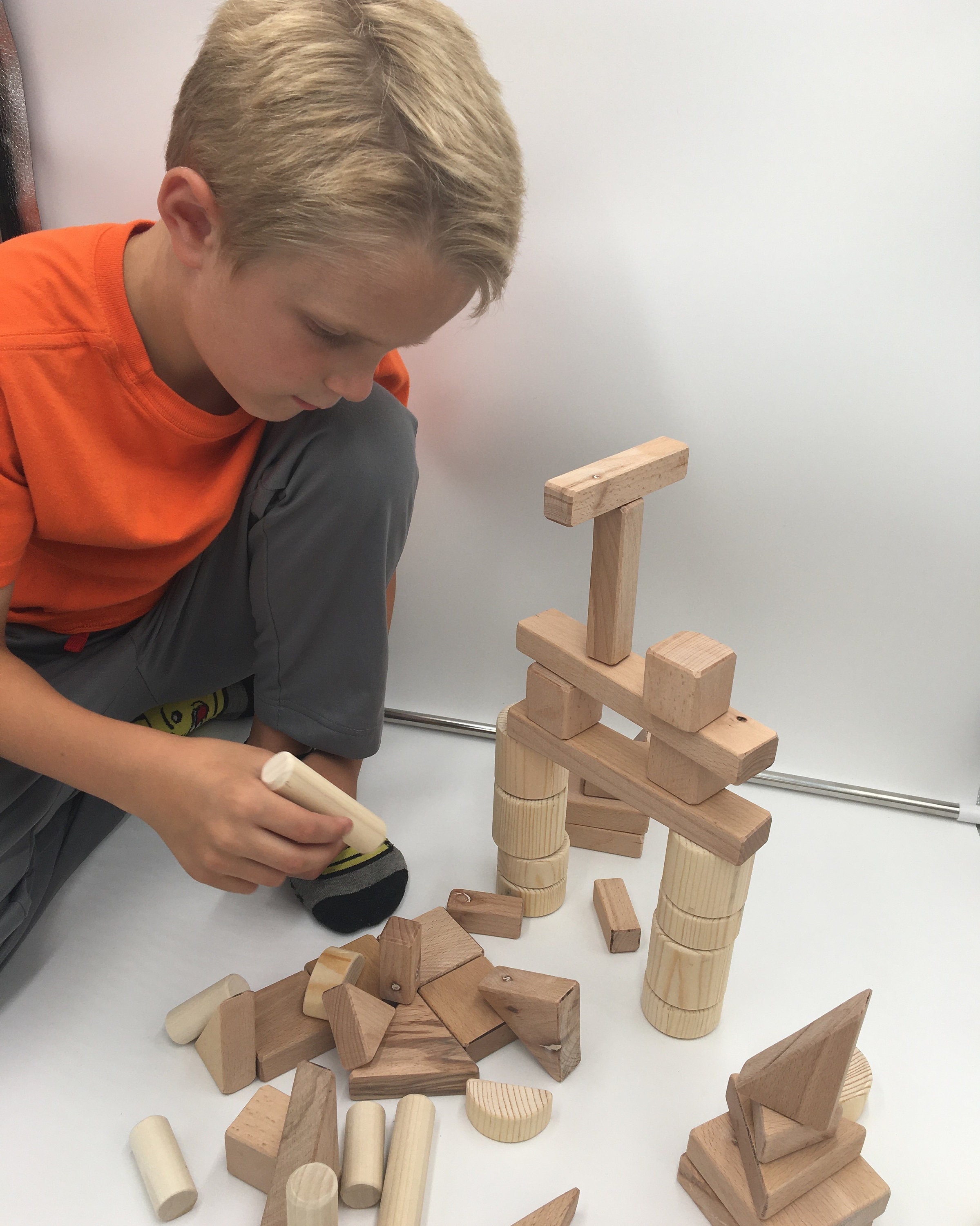 Toy Wooden Building Blocks - Handmade Set of 150 - Etsy