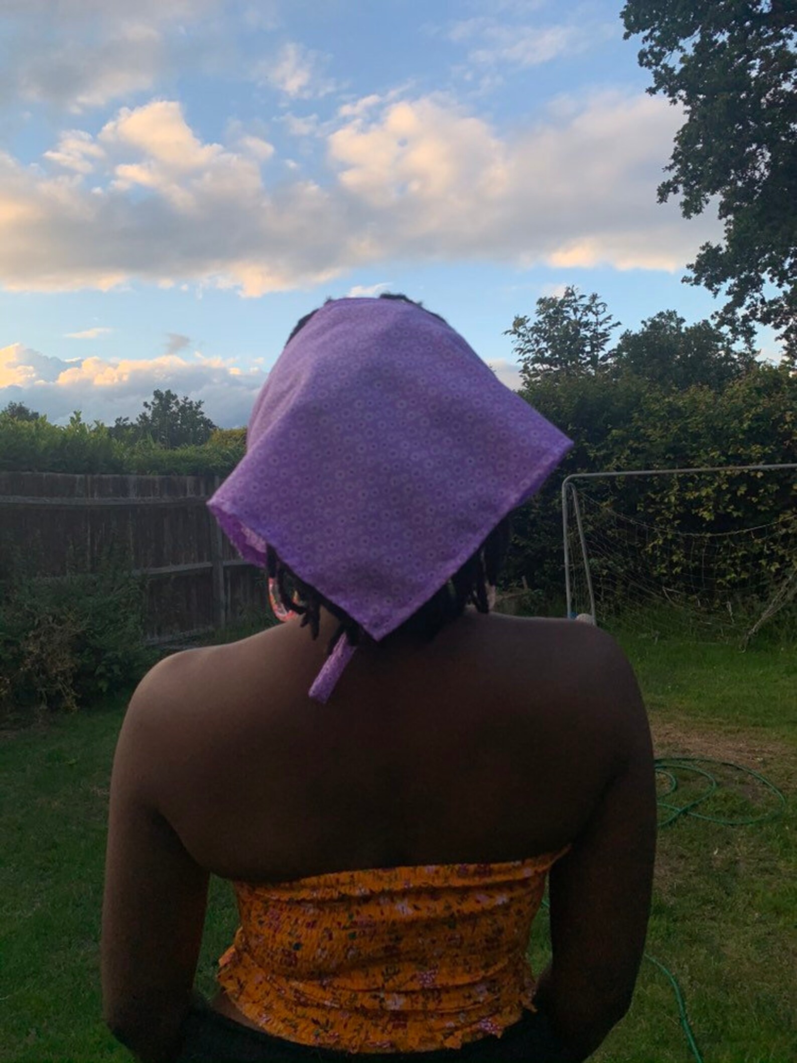 Purple Flower Bandana - Etsy