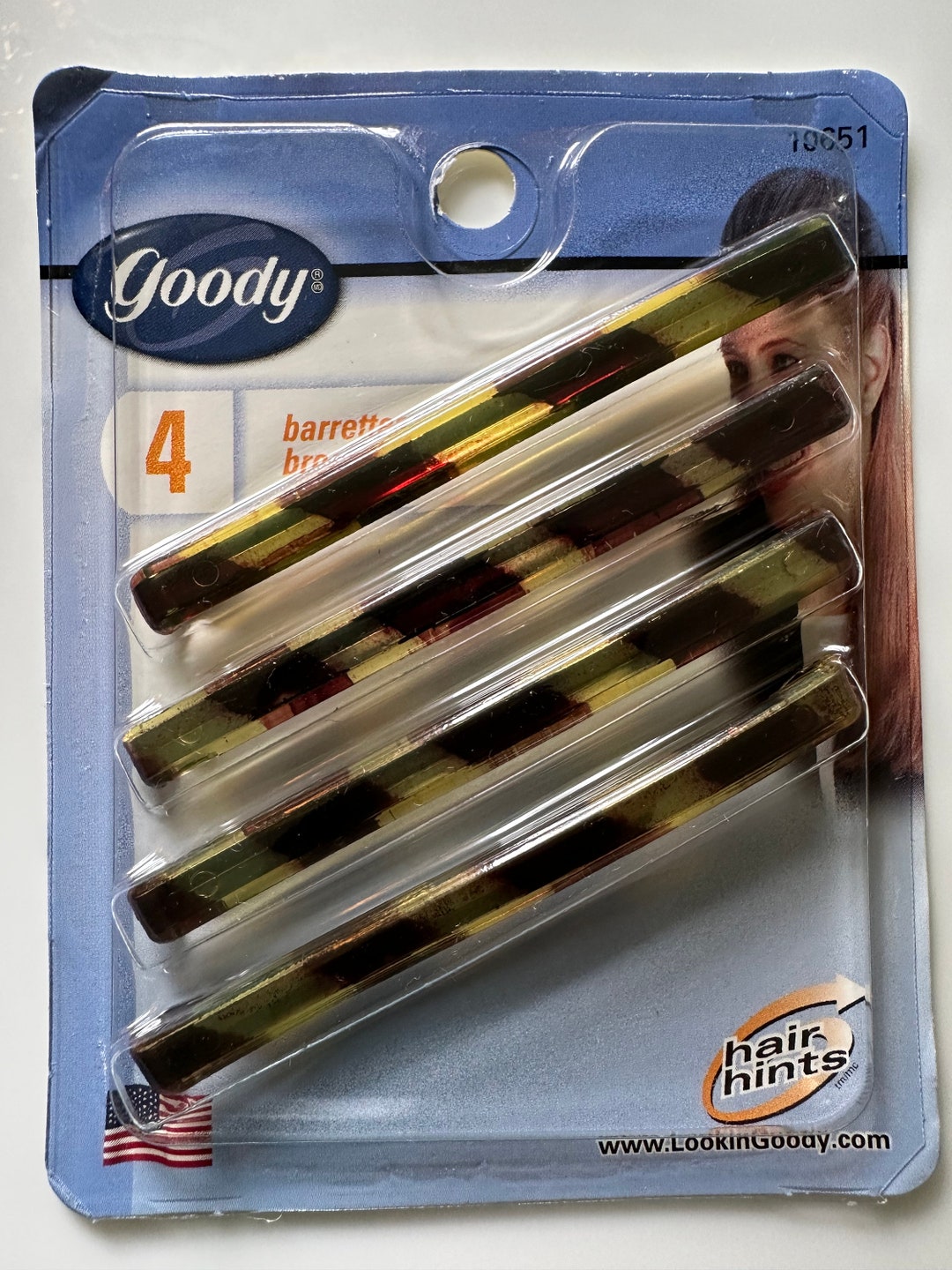 GOODY Vintage 3” Inch Nos Nib New Stay-tight Clasp 4 BARRETTES 2000 ...