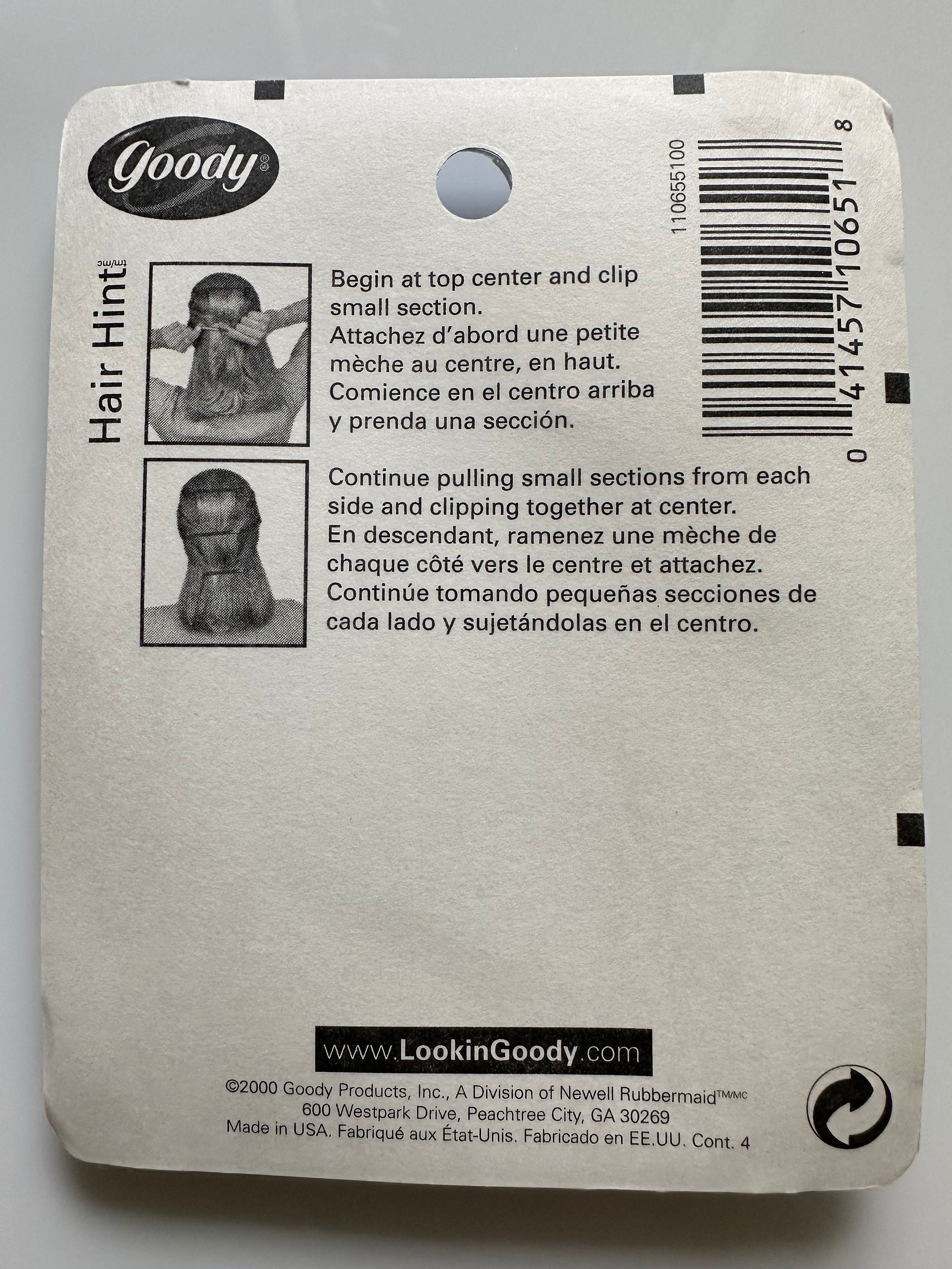 GOODY Vintage 3 Inch Nos Nib New Stay-tight Clasp 4 BARRETTES 2000 Mock ...