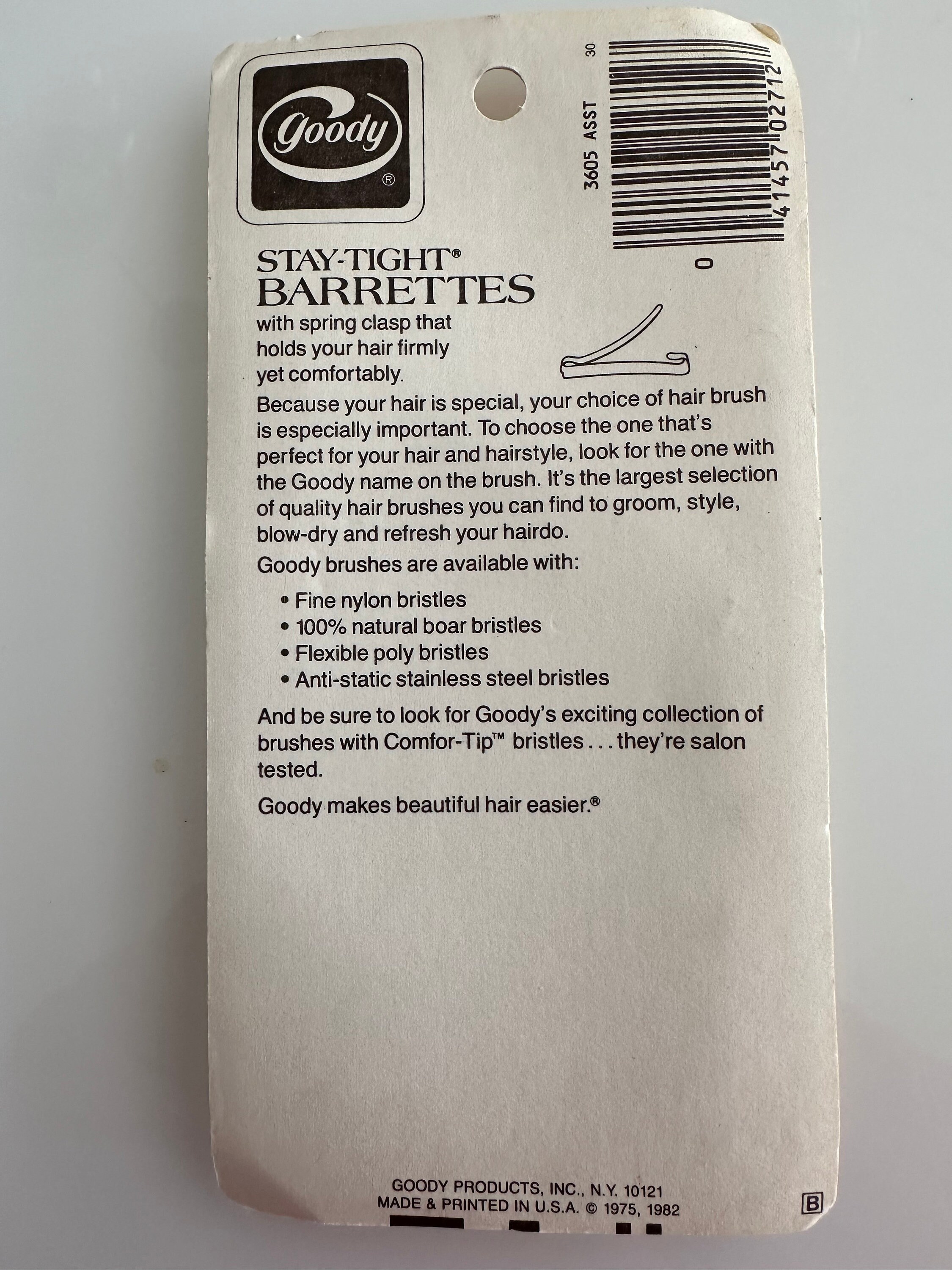 GOODY Vintage 3” Inch Nos Nib New Stay-tight Clasp 6 BARRETTES 1982 RED ...