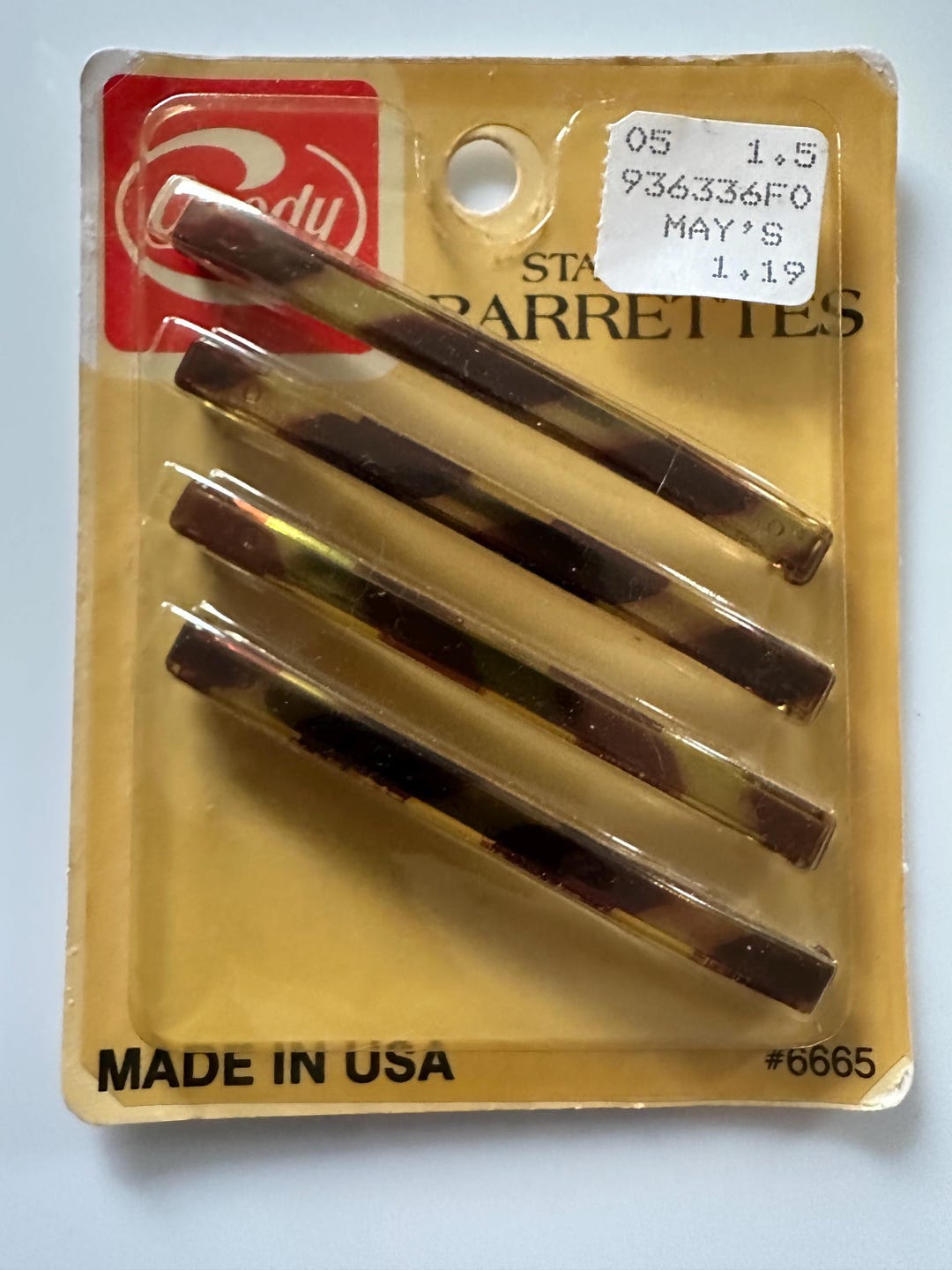 GOODY Vintage 3” Inch Nos Nib New Stay-tight Clasp 4 BARRETTES 1982 ...