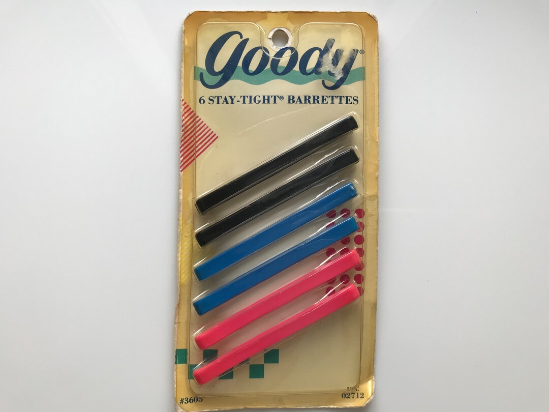GOODY Vintage 3” Inch Nos Nib New Stay-tight Clasp 6 BARRETTES 1989 ...