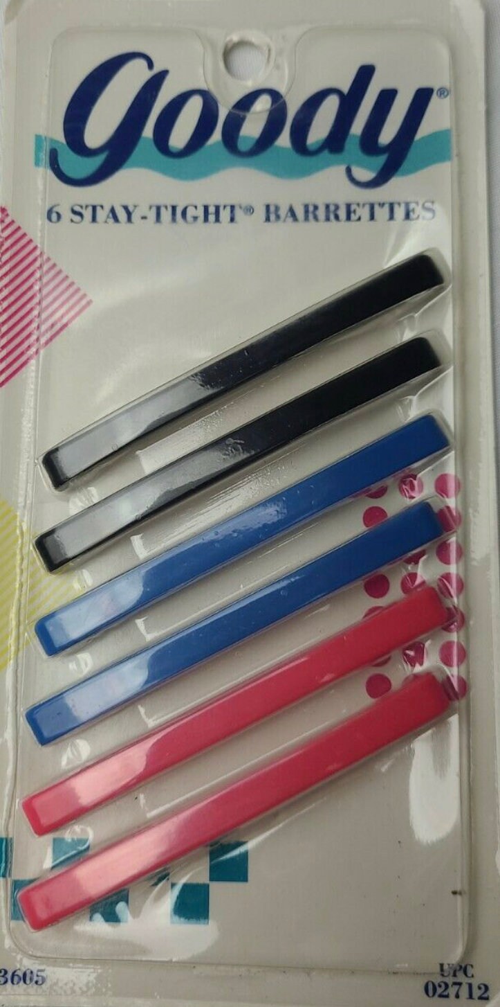 GOODY Vintage 2” inch nos nib new Stay-Tight Clasp 12 BARRETTES 1995 ...