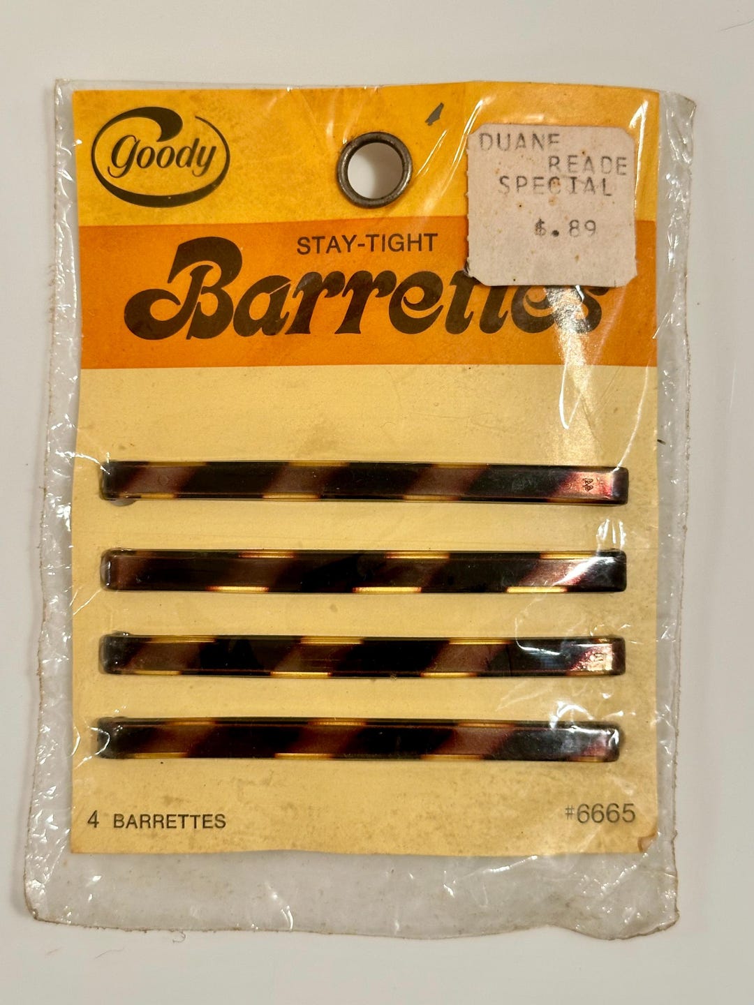 GOODY Vintage 3” Inch Nos Nib New Stay-tight Clasp 4 BARRETTES 1975 ...