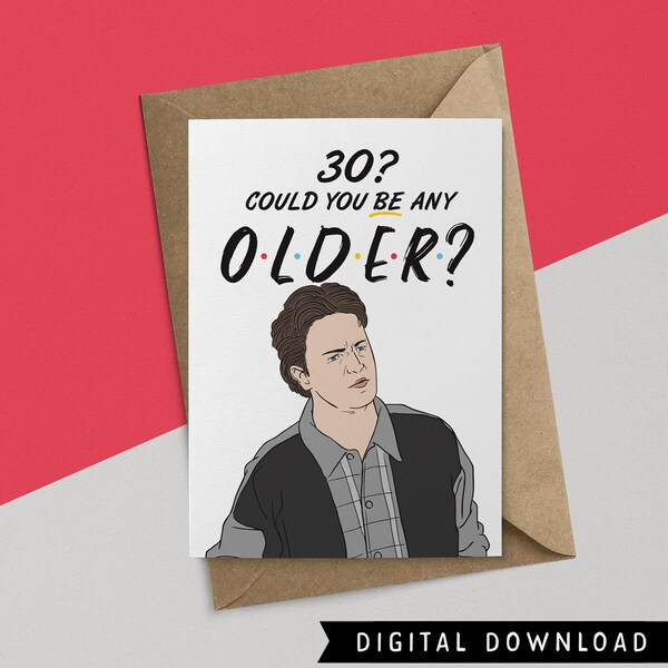 Birthday Card Chandler Friends - Etsy