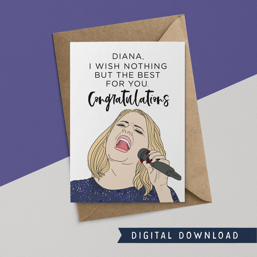 Funny Adele Graduation Card: Printable Congratulations Card (digital ...