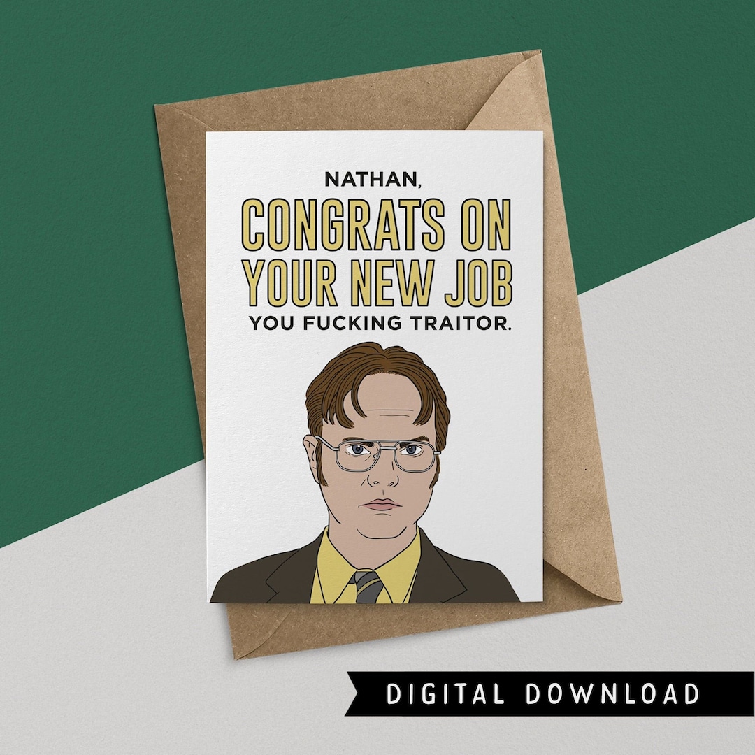 Funny Dwight Schrute Goodbye Card: New Job, Traitor (digital Download ...