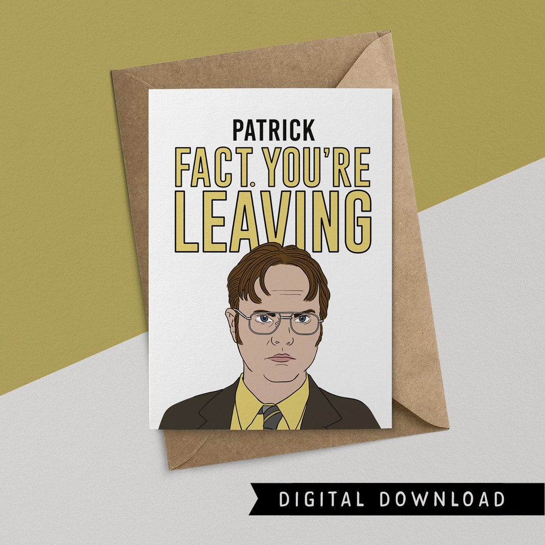 Dwight Schrute Goodbye Card: Funny Office Gift (digital Download) - Etsy