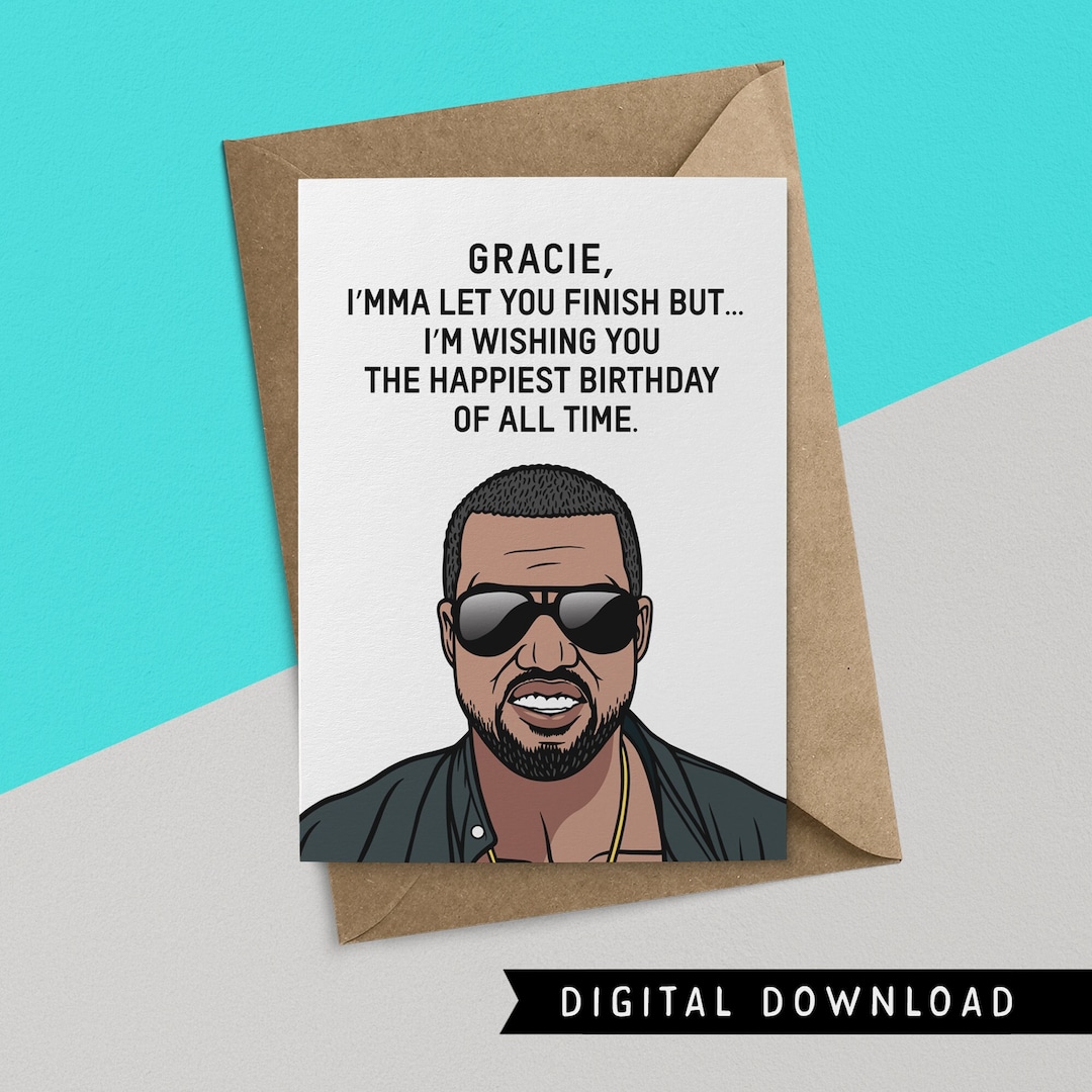 BUY 1 GET 1 FREE Printable Birthday Card Instant Download Kanye West buy-1-get-1-free-printable-birthday-card-instant-download-kanye-west