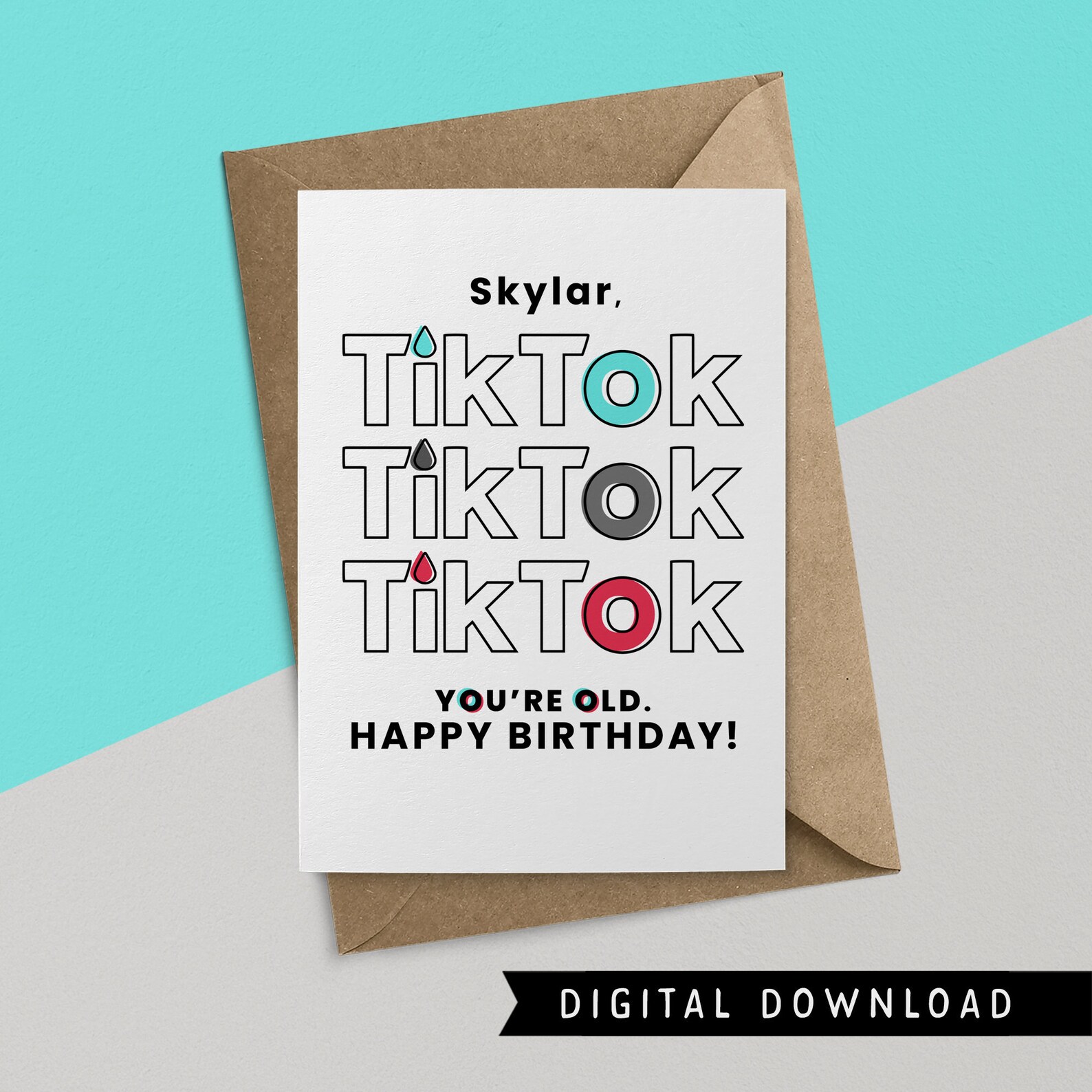 BUY 1 GET 1 FREE! Printable Birthday Card - Instant Download - Tiktok ...