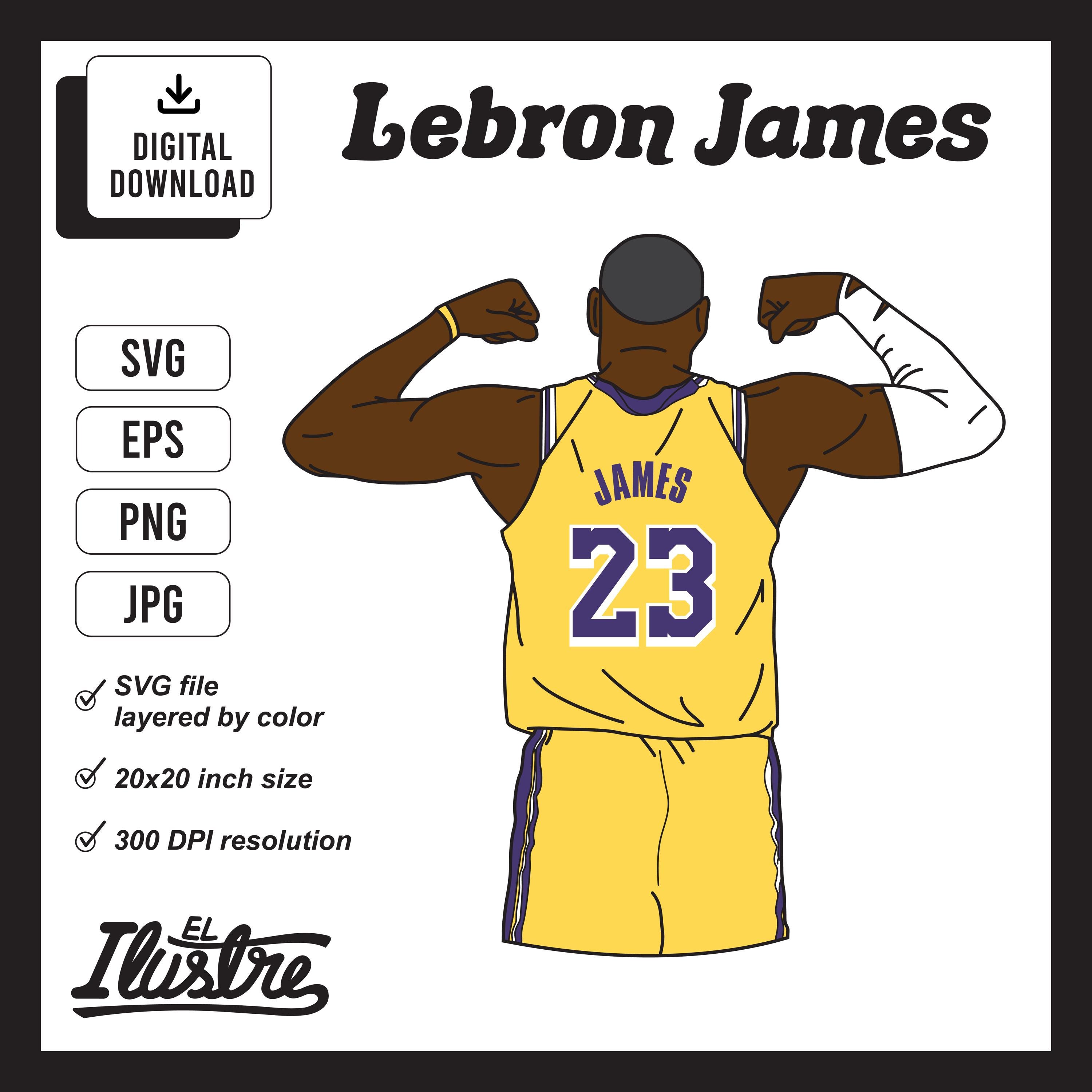 Lebron James Svg, Basketball Player SVG File, EPS, PNG, Jpg, Clipart ...
