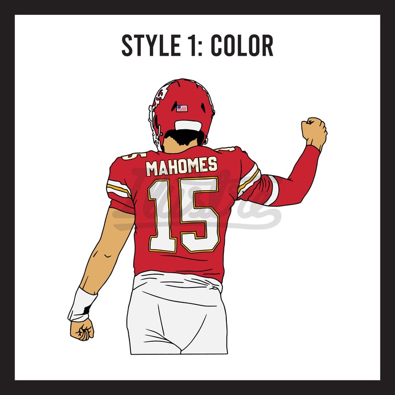 Mahomes Football SVG Cutting File, EPS, PNG, Jpg, Clipart, High ...