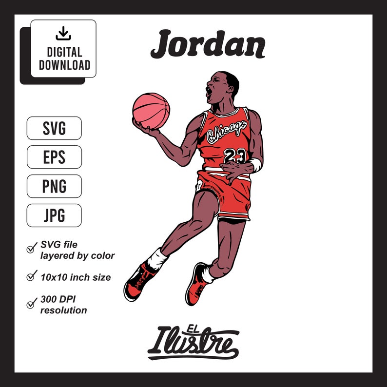 Jordan SVG File, EPS, PNG, Jpg, Clipart, High Resolution Great for ...