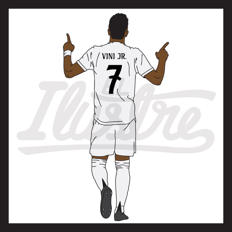 Vinicius Jr, Real Madrid SVG File, Soccer Svg File, EPS, PNG, Jpg ...