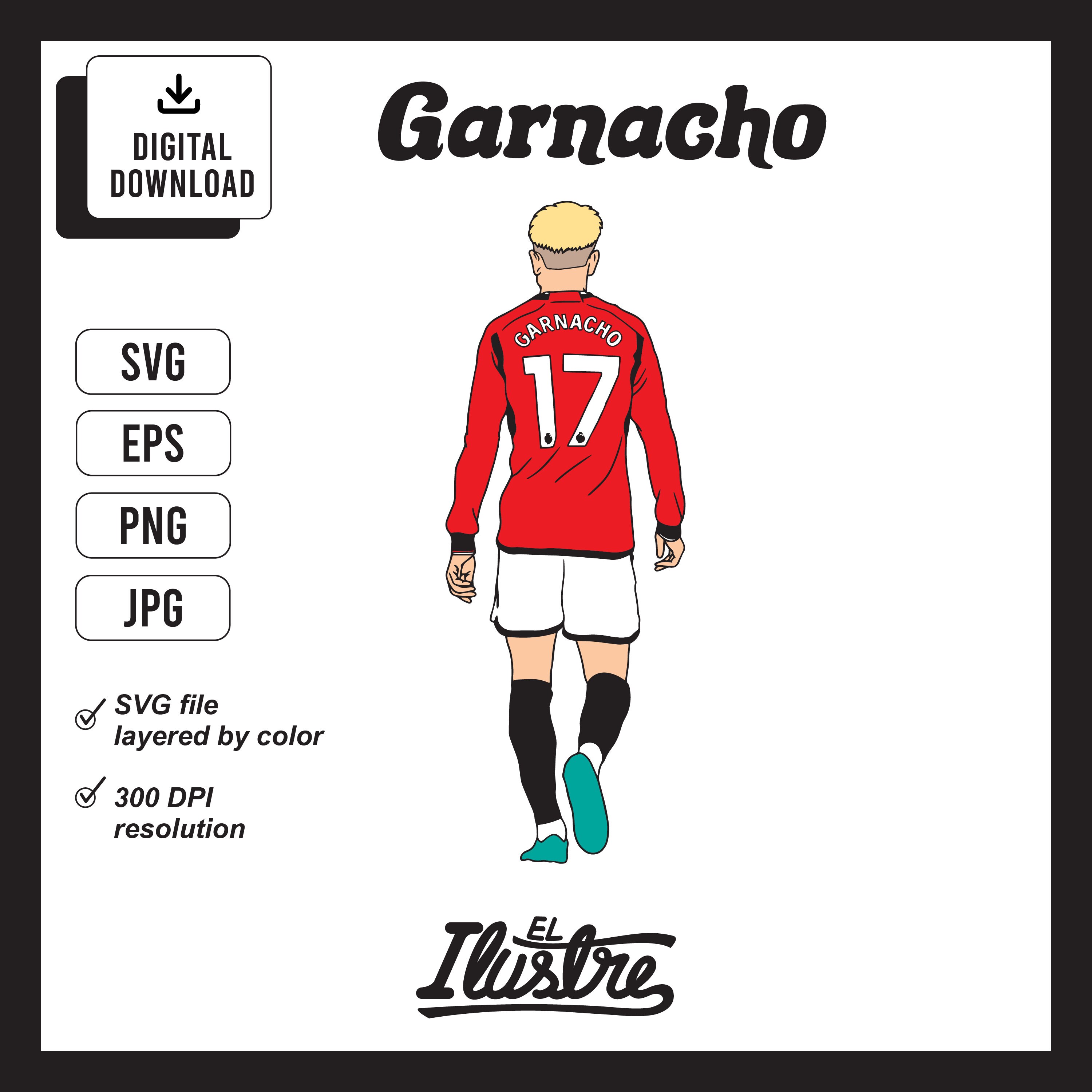 Garnacho SVG File, EPS, PNG, Jpg, Clipart, High Resolution Great for ...