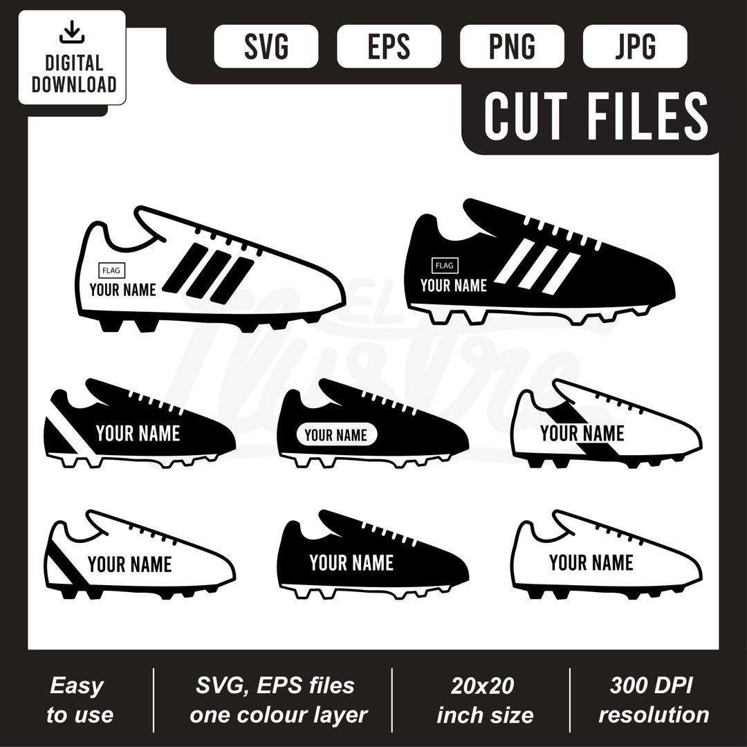 Soccer Cleats SVG | Cut Files | Custom Name Soccer SVG | Soccer Bundle ...