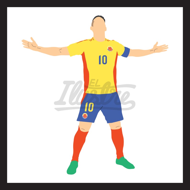 James Rodriguez, Colombia, SVG Cutting File, EPS, PNG, Jpg, High ...