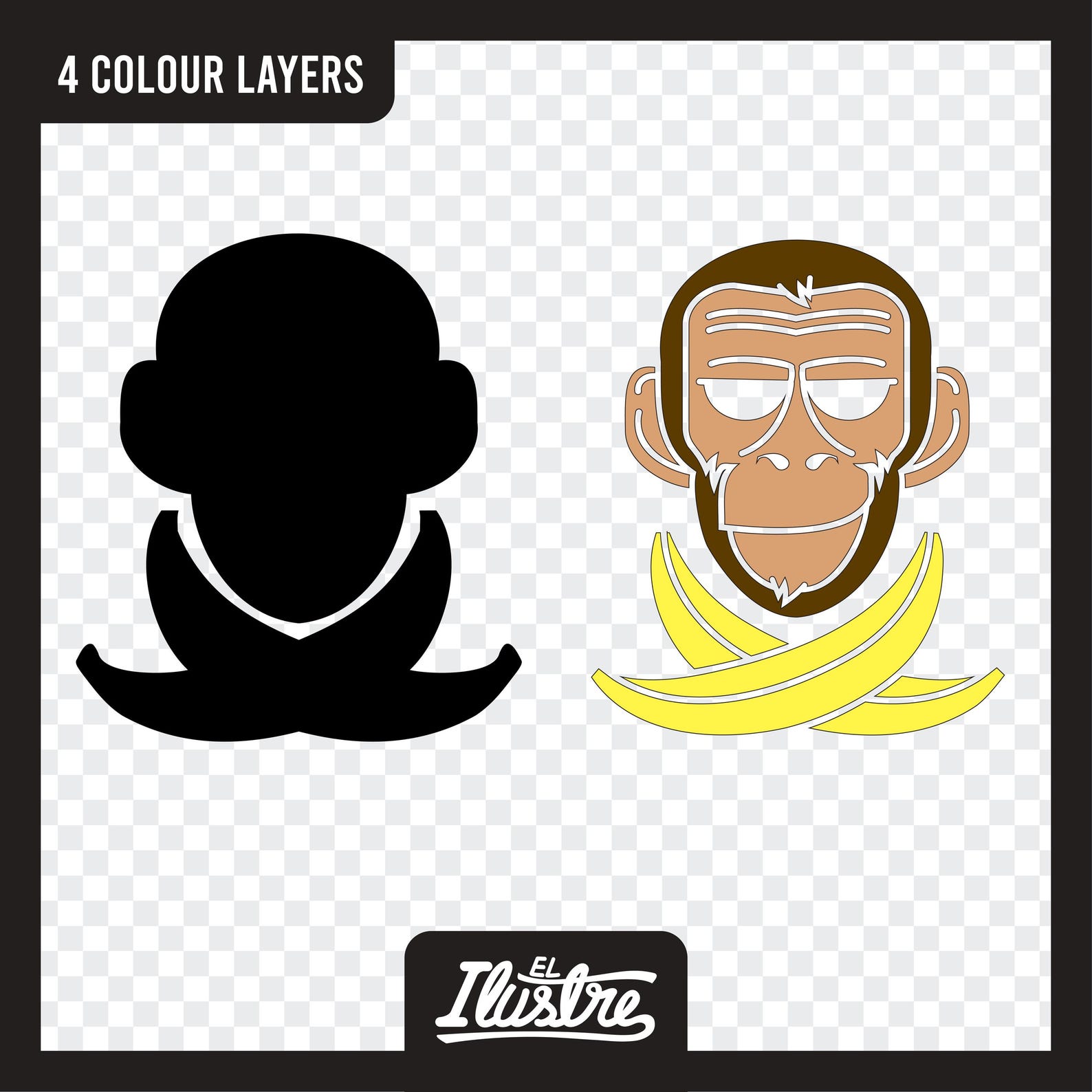 Cool Monkey Vector Illustration SVG, EPS, Png for Cricut Great for DIY ...