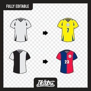 Customizable Soccer Jersey SVG Bundle | 25 Jersey Designs for ...