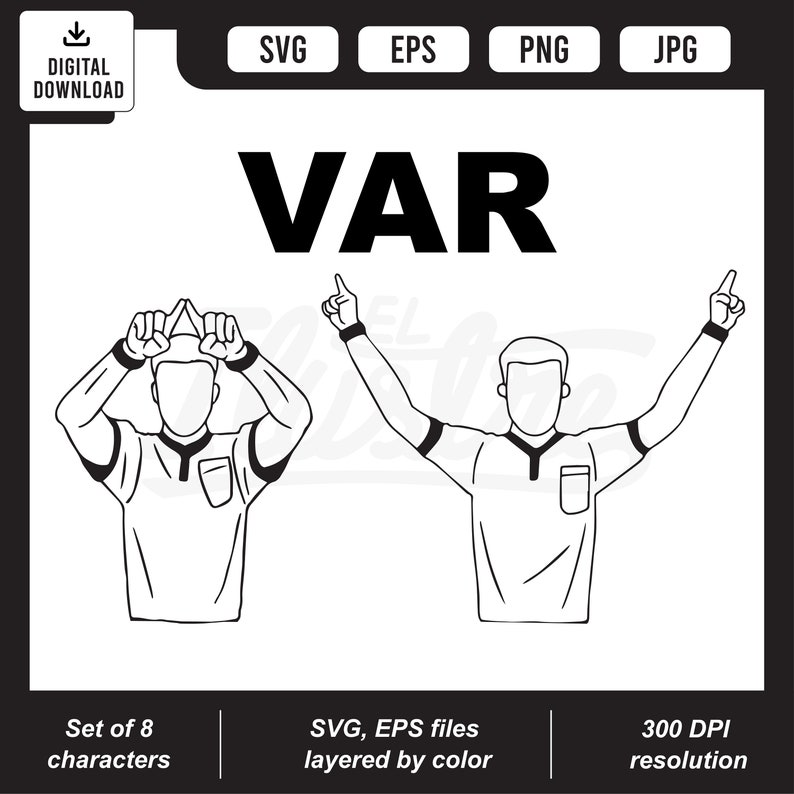 VAR, Soccer Video Assistant Referee, SVG, Cut File, Png, Jpg, EPS ...