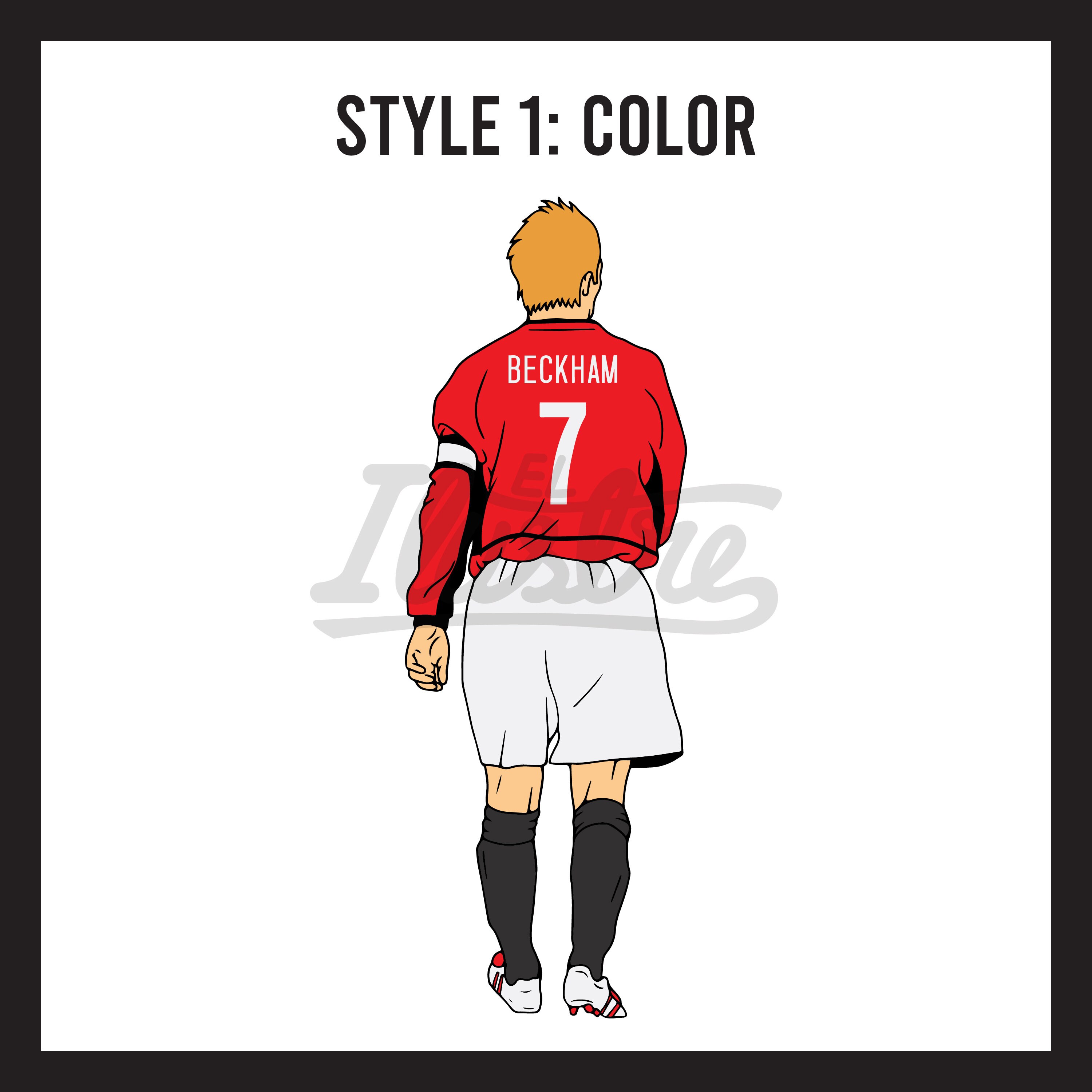 David Beckham Manchester United SVG Cutting File, EPS, PNG, Jpg, High ...