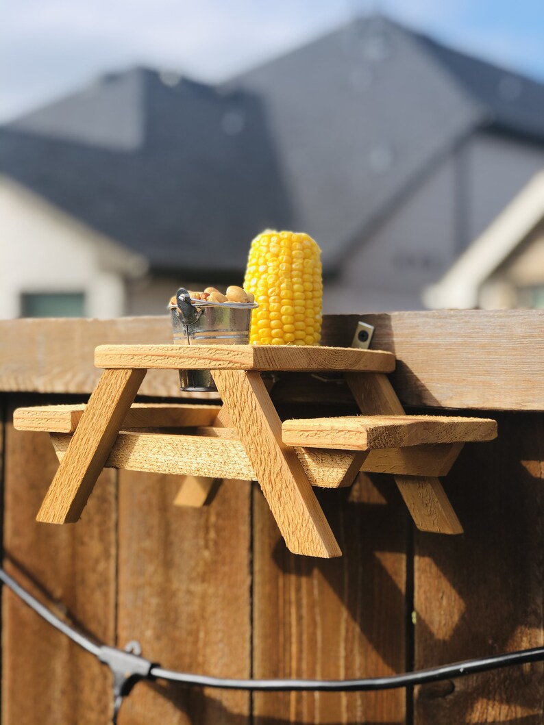 2 in 1 Dual Feeder Squirrel Chipmunk & Bird Picnic Table - Etsy