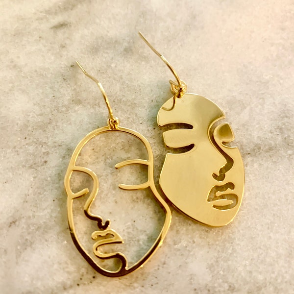 Wire Face Earrings - Etsy