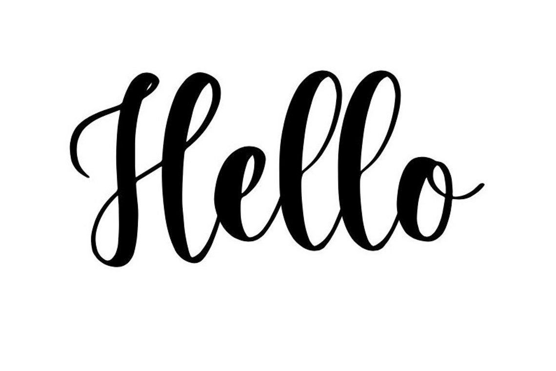Cursive "hello" Vinyl Decal - Etsy