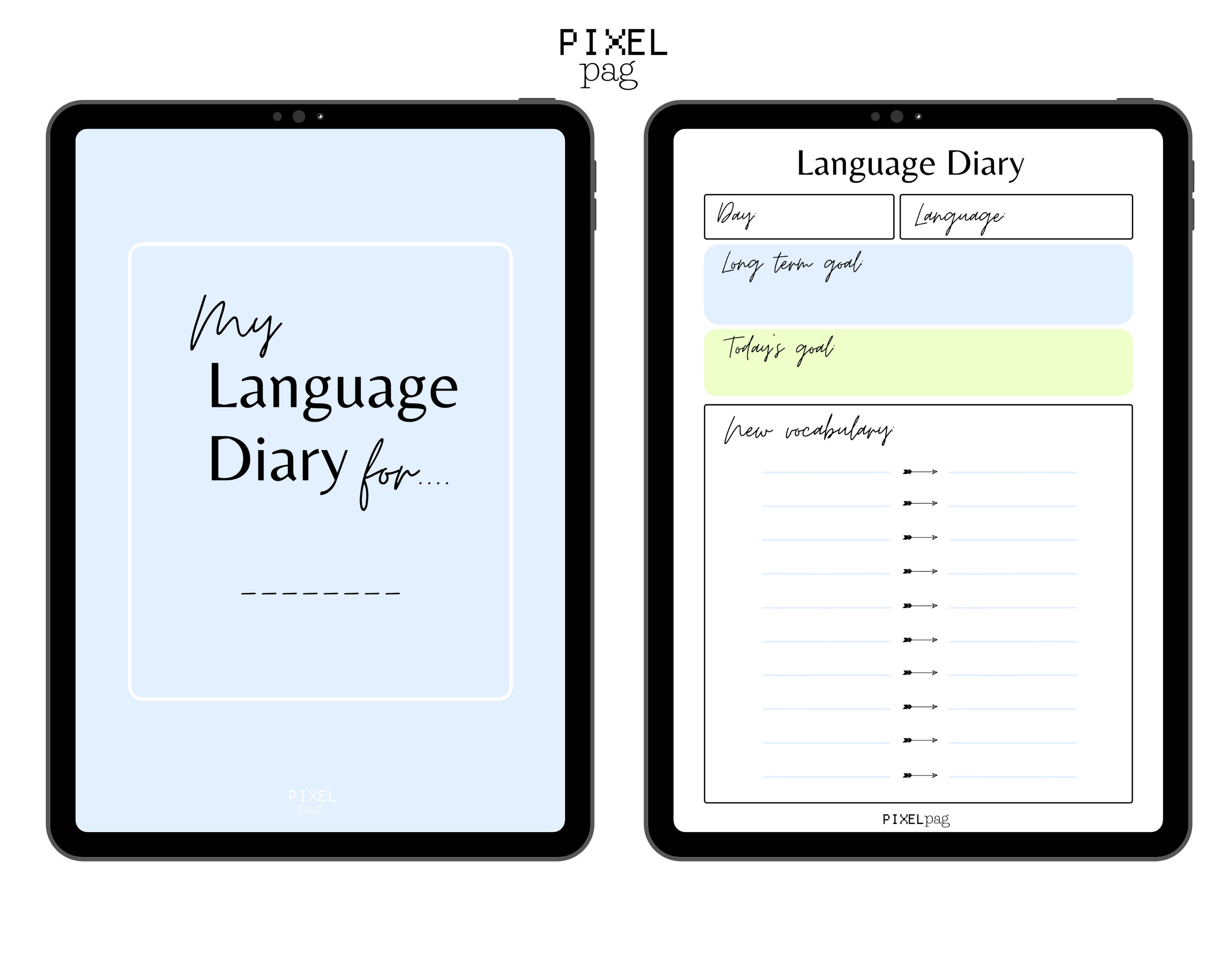 CUSTOMISABLE LANGUAGE DIARY digital language journal | Etsy