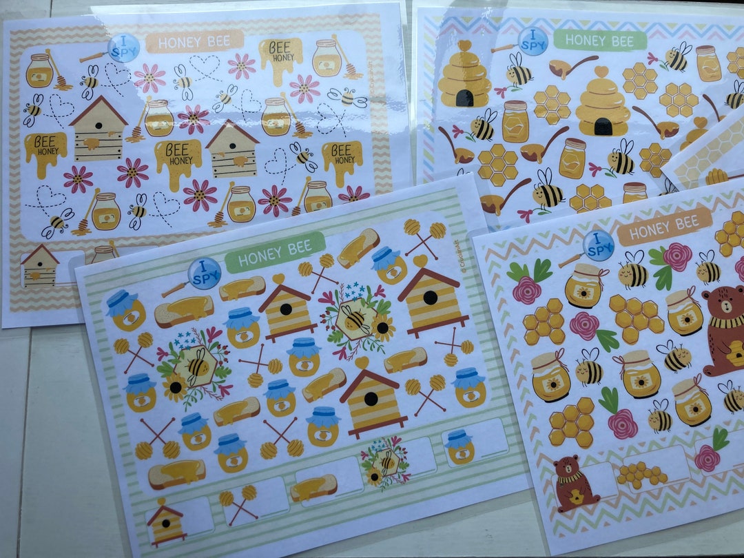 Honey Bee I Spy Game Reusable Five Sheets - Etsy