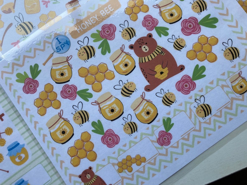 Honey Bee I Spy Game Reusable Five Sheets - Etsy