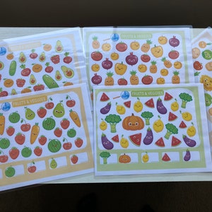 I Spy Fruit and Veggie Counting Activity Sheet Set - Etsy