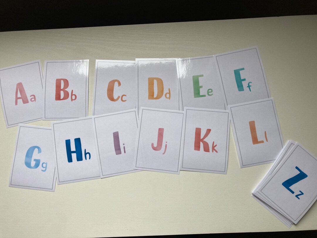 Full Complete Alphabet Watercolor Flash Cards - Etsy