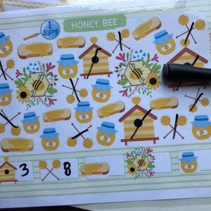 Honey Bee I Spy Game Reusable Five Sheets - Etsy