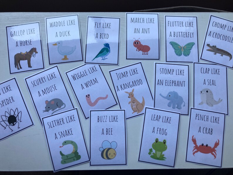 Stomp Like A Hop Like A Flash Cards Game - Etsy