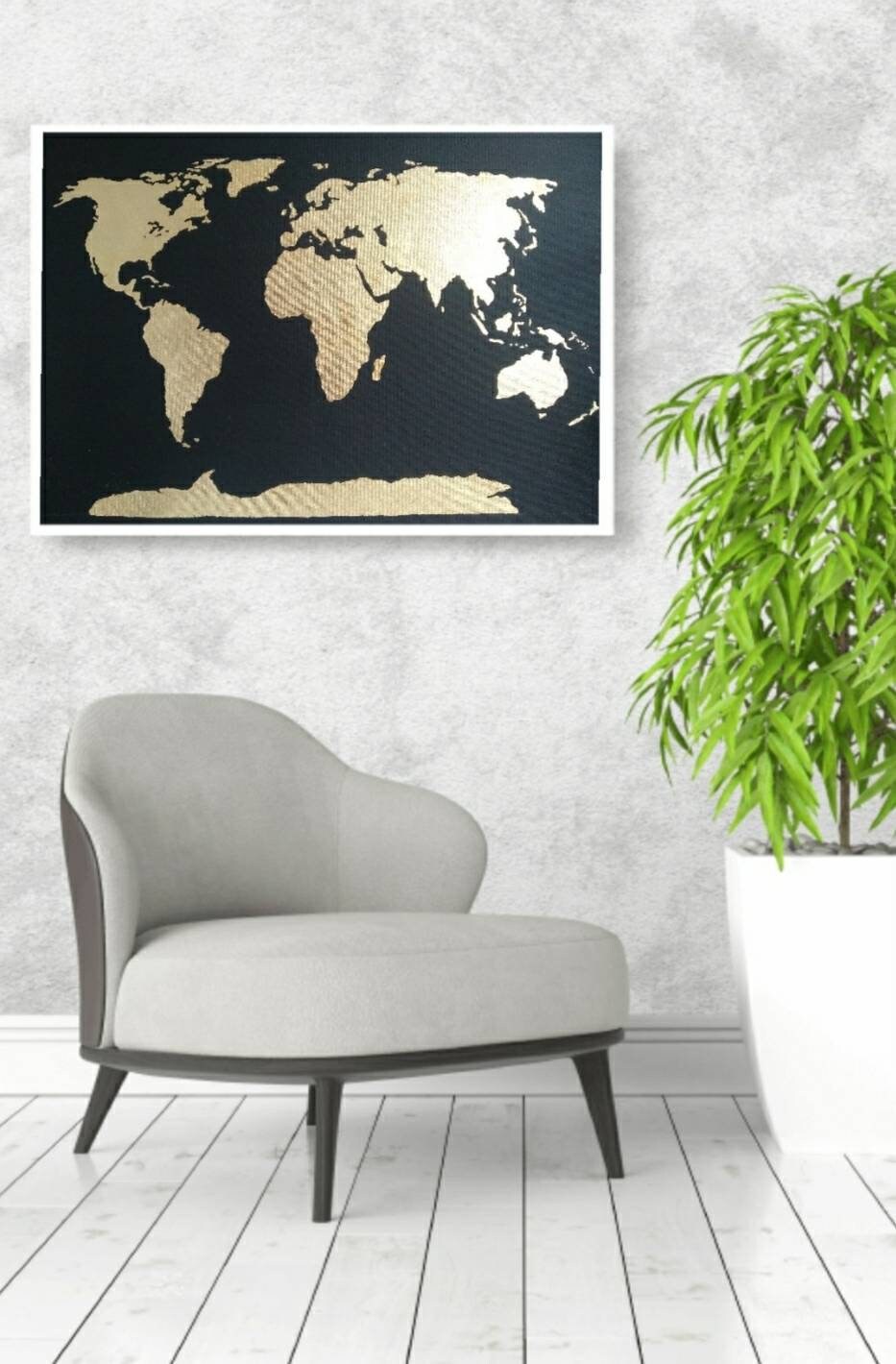 Gold Leaf Maps of the World. - Etsy