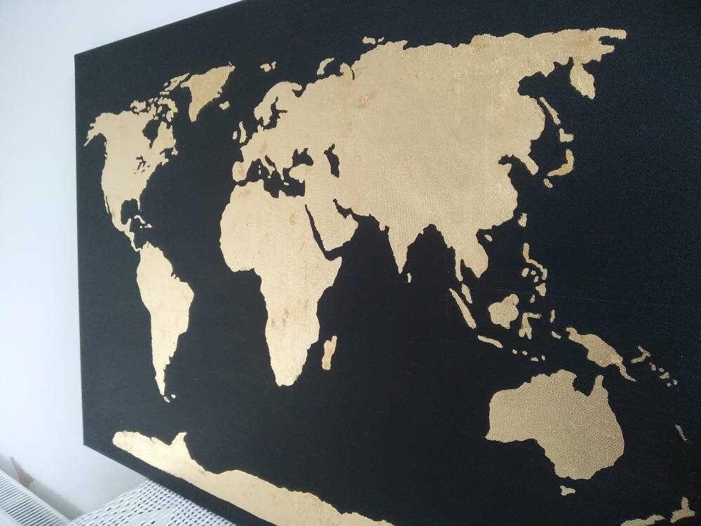 Gold Leaf Maps of the World. - Etsy
