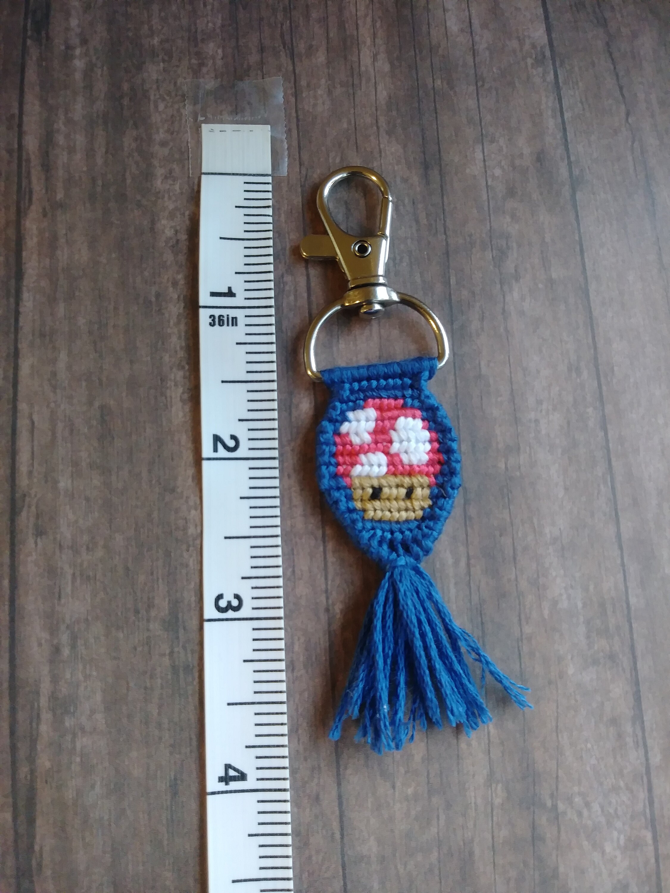 Cute Handmade Macramé Keychain Mario Cart Mushroom Toad - Etsy